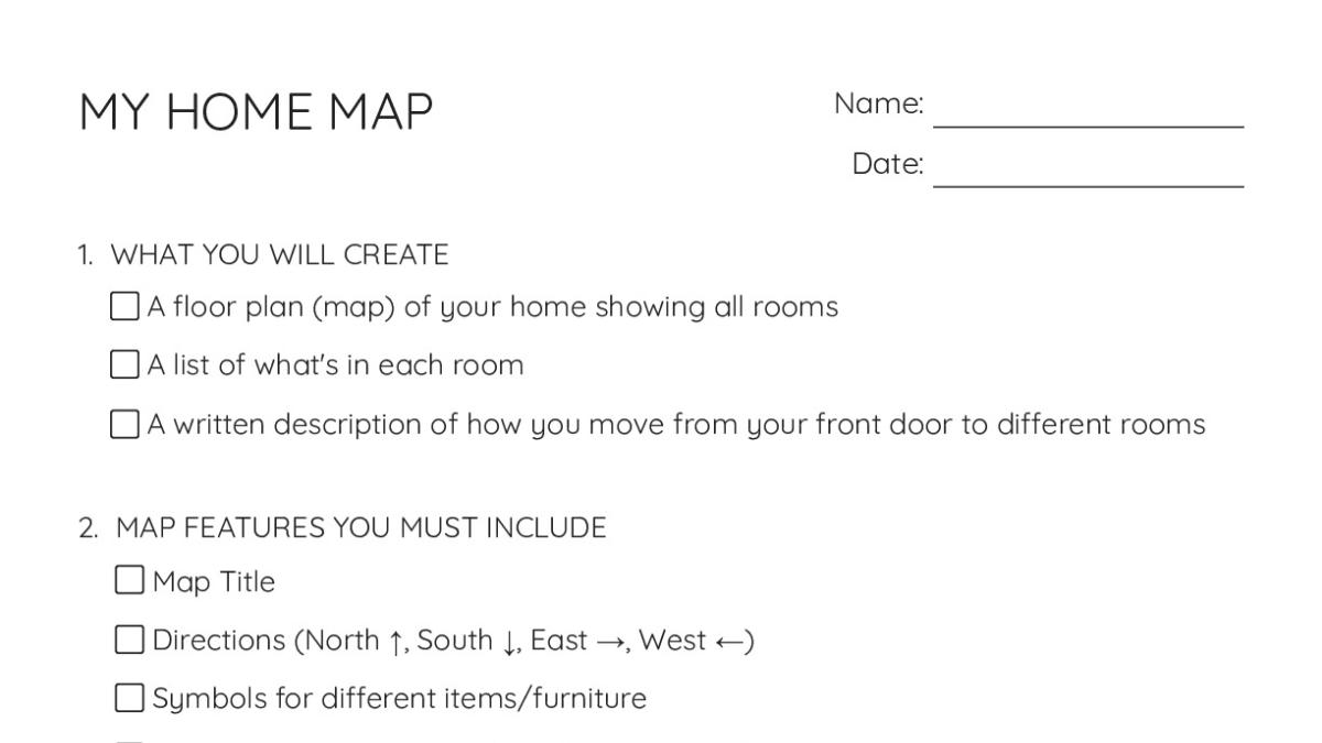 MY HOME MAP - My Worksheet Maker: Create Your Own Worksheets