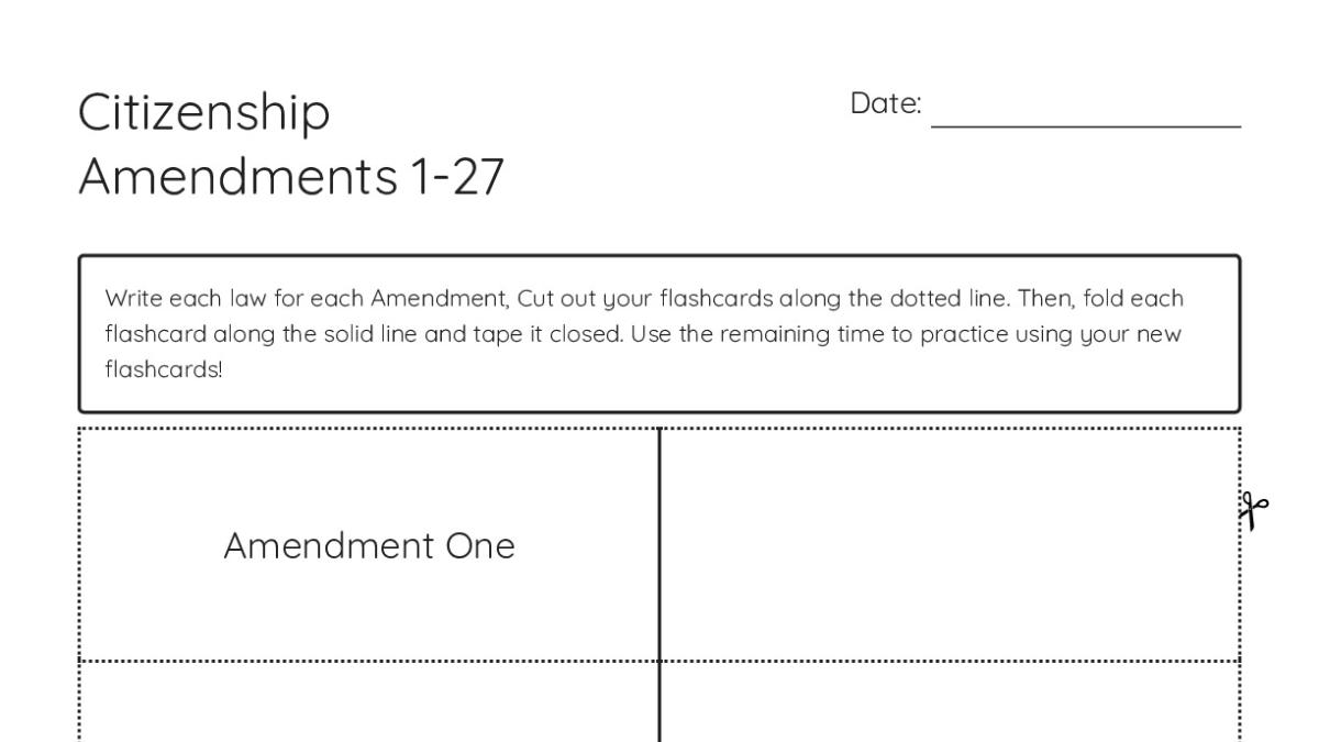 Citizenship Amendments 1-27 - My Flashcard Maker: Create Your Own ...