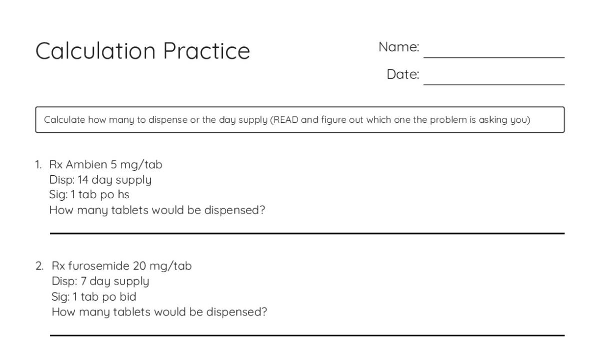 Calculation Practice - My Worksheet Maker: Create Your Own Worksheets