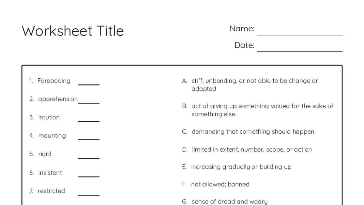 Worksheet Title - My Worksheet Maker: Create Your Own Worksheets