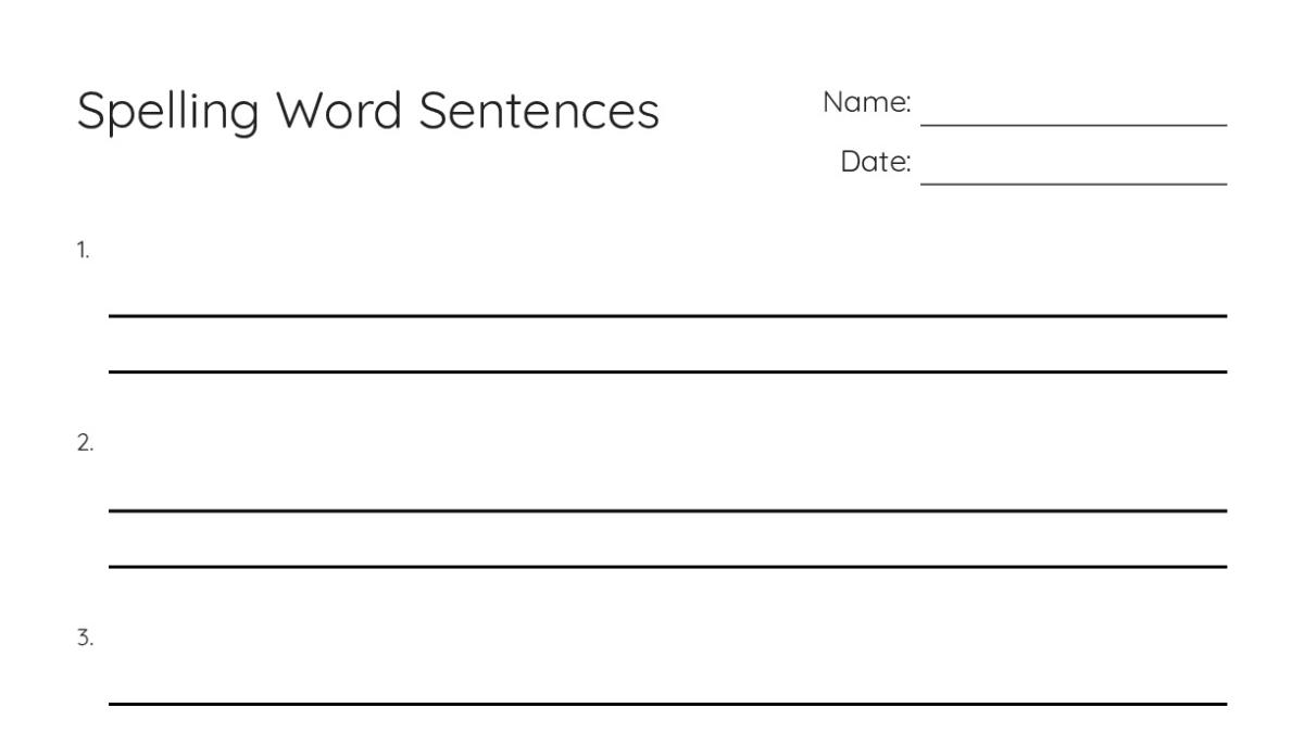 Spelling Word Sentences - My Worksheet Maker: Create Your Own Worksheets