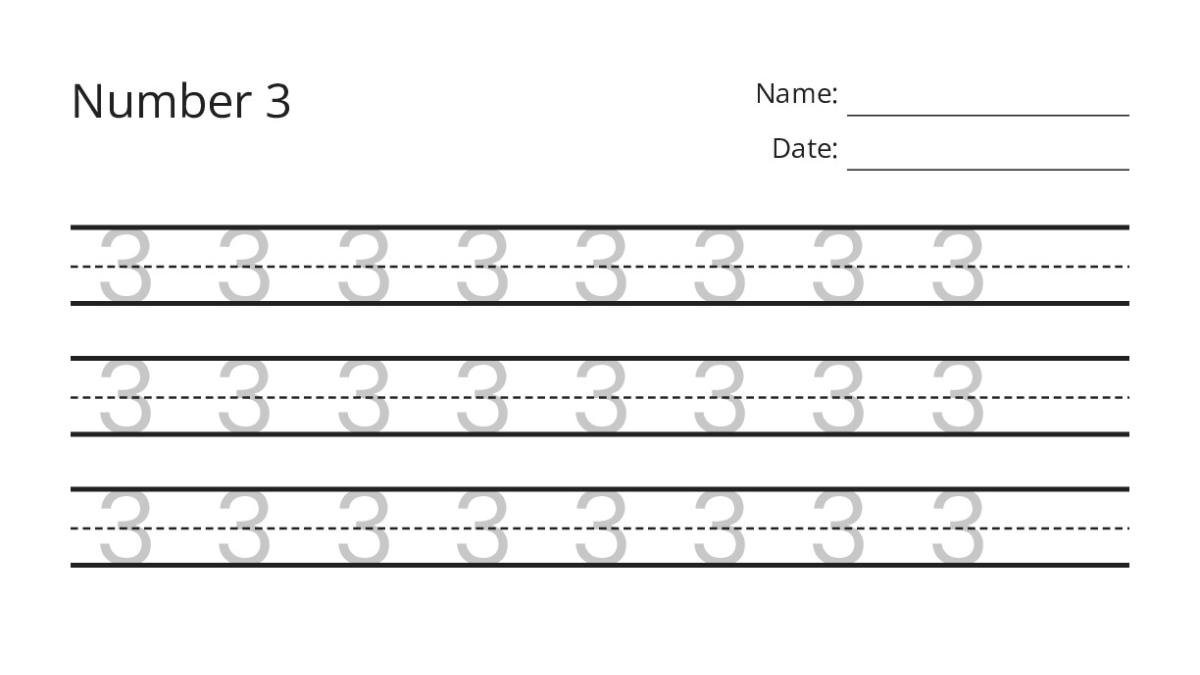 Number 3 - My Worksheet Maker: Create Your Own Worksheets