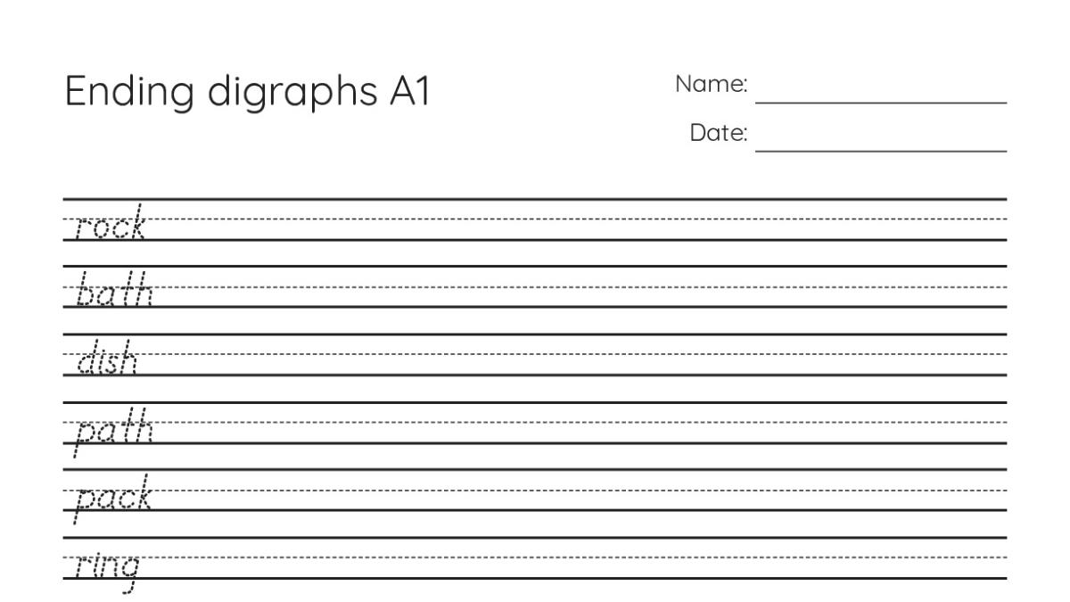 Ending digraphs A1 - My Worksheet Maker: Create Your Own Worksheets