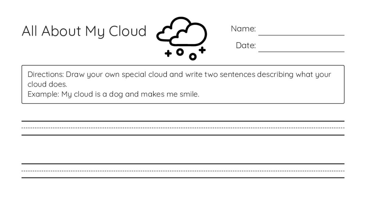 All About My Cloud - My Worksheet Maker: Create Your Own Worksheets