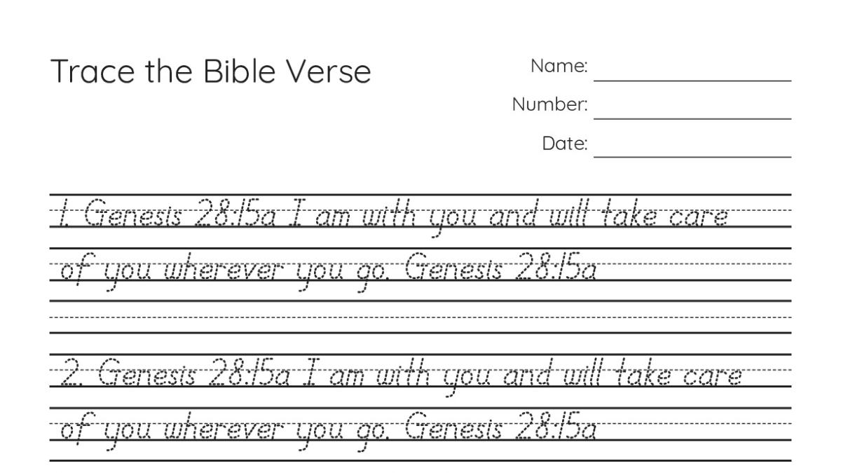 Trace the Bible Verse - My Worksheet Maker: Create Your Own Worksheets