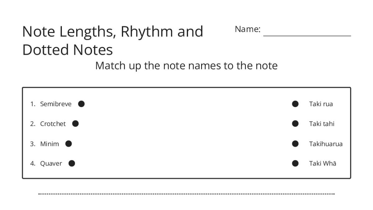 Note Lengths, Rhythm and Dotted Notes - My Worksheet Maker: Create Your ...