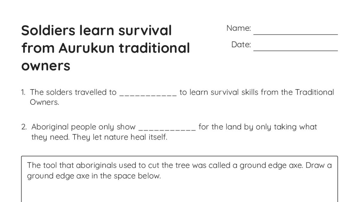 Soldiers learn survival from Aurukun traditional owners - My Worksheet ...