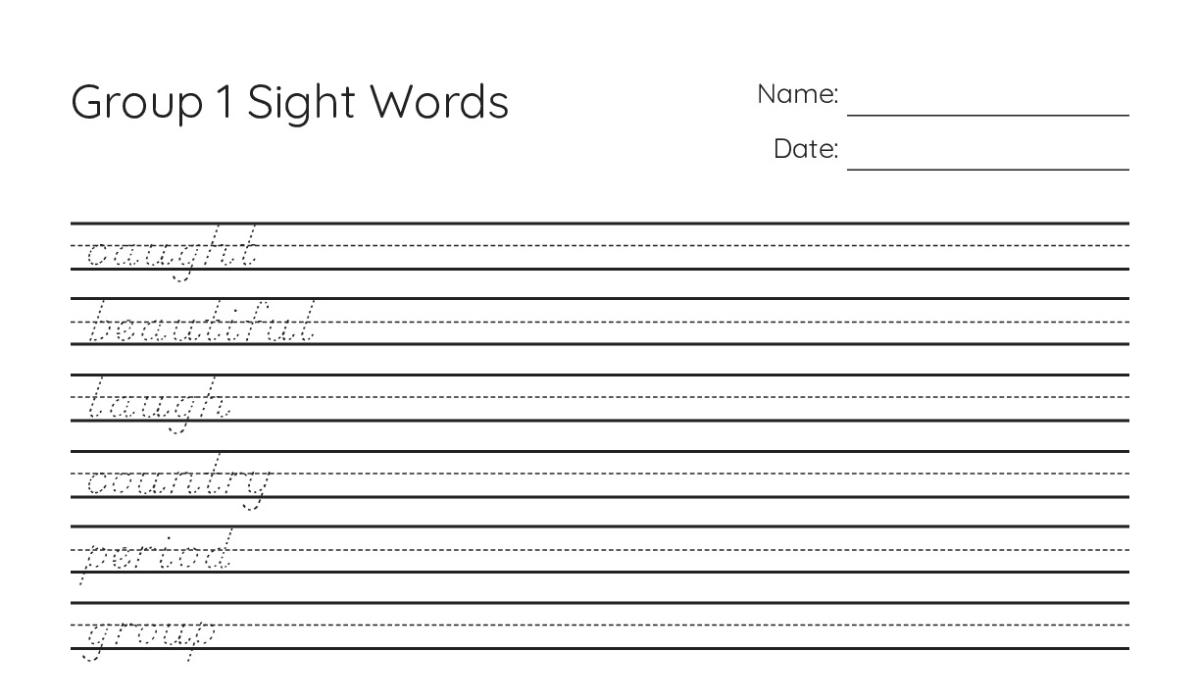 Group 1 Sight Words - My Worksheet Maker: Create Your Own Worksheets