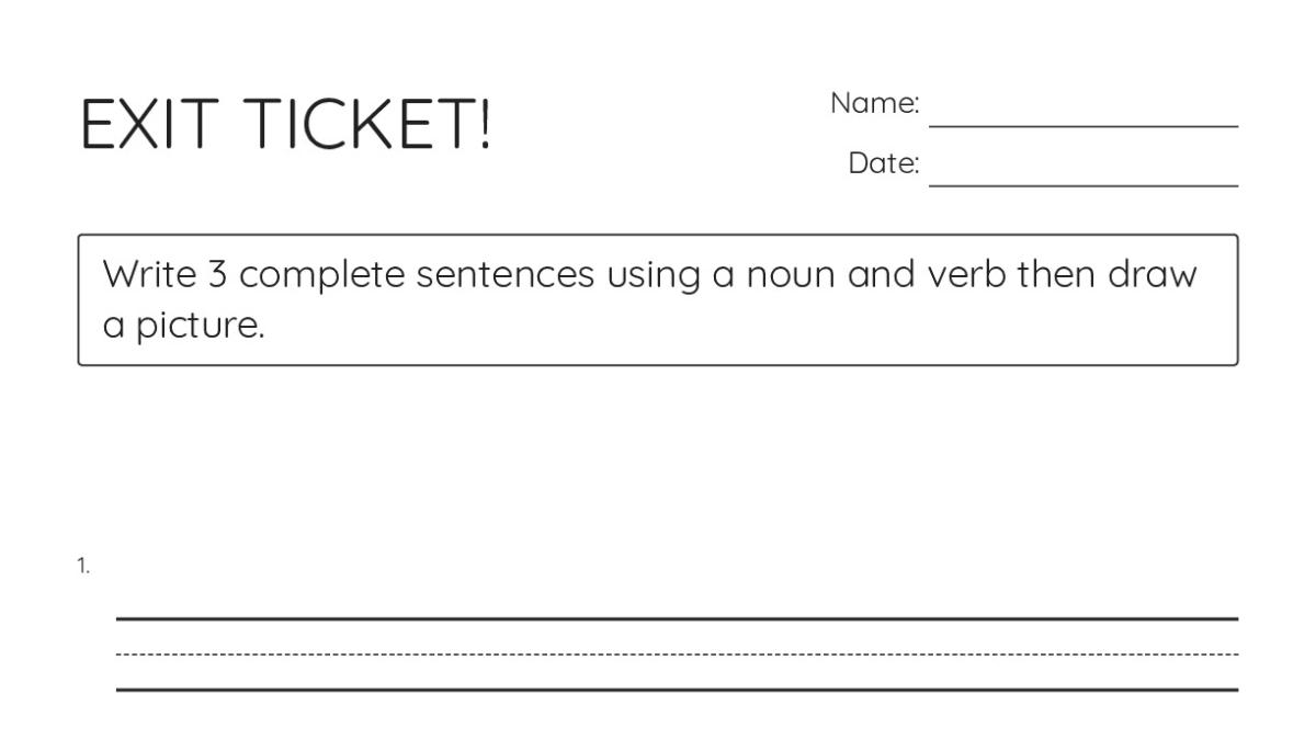 EXIT TICKET! - My Worksheet Maker: Create Your Own Worksheets