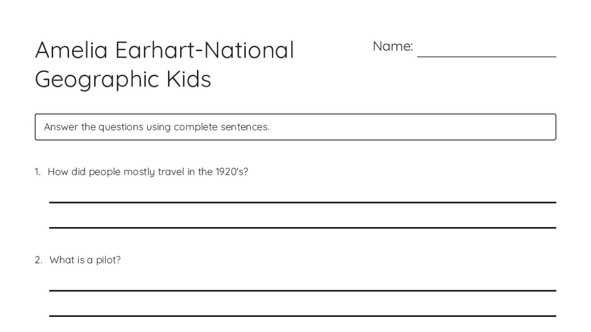 Amelia Earhart-National Geographic Kids - My Worksheet Maker: Create ...