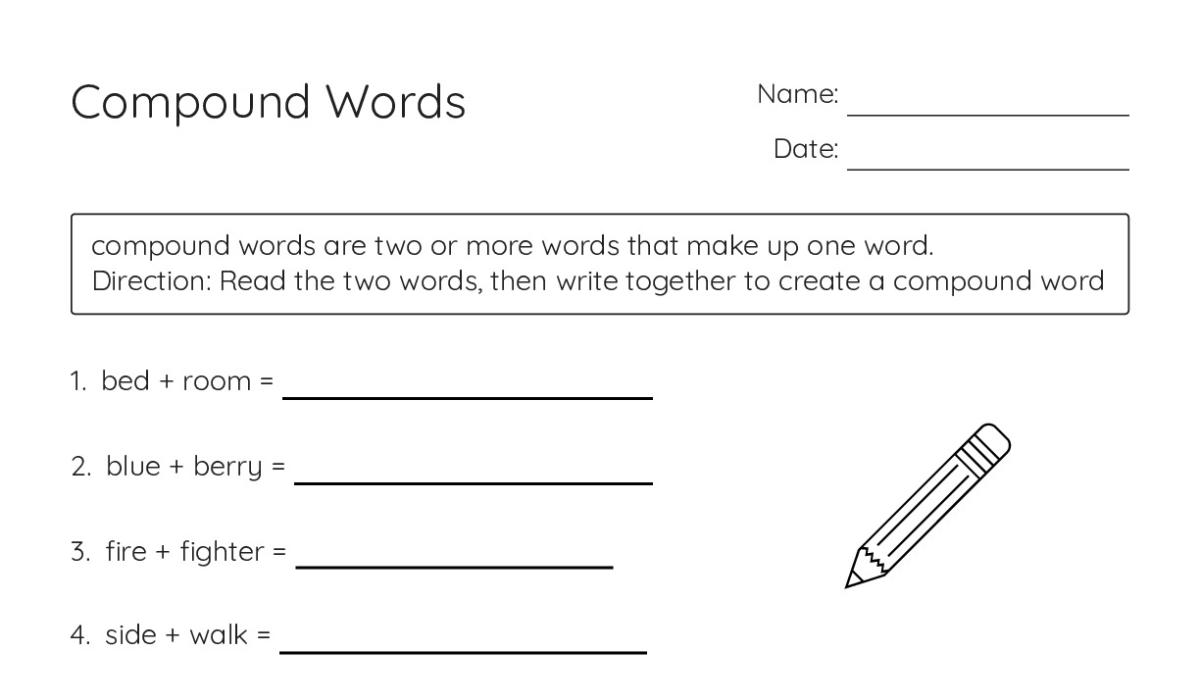 Compound Words - My Worksheet Maker: Create Your Own Worksheets