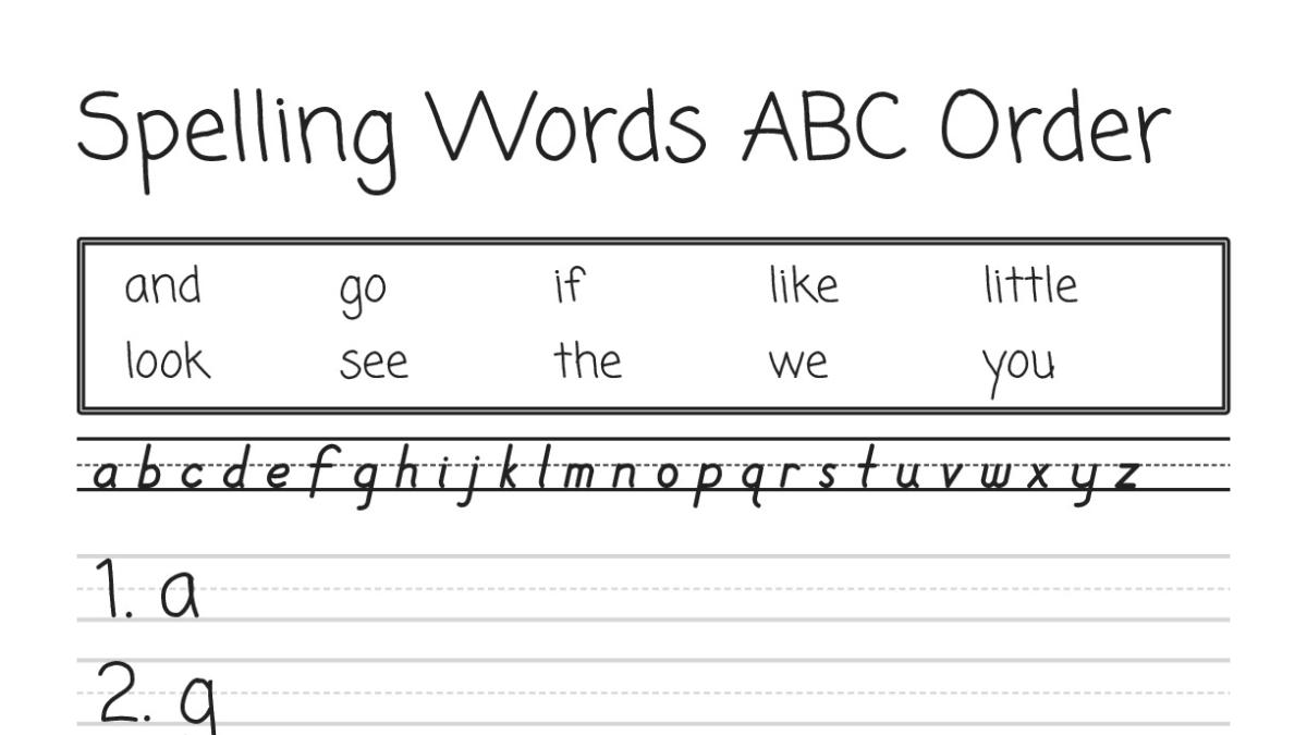 Spelling Words ABC Order - My Worksheet Maker: Create Your Own Worksheets