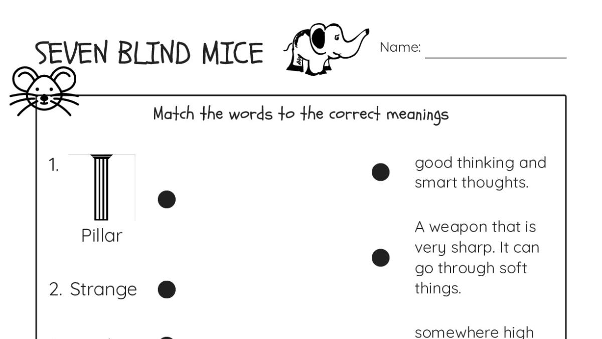 SEVEN BLIND MICE - My Worksheet Maker: Create Your Own Worksheets