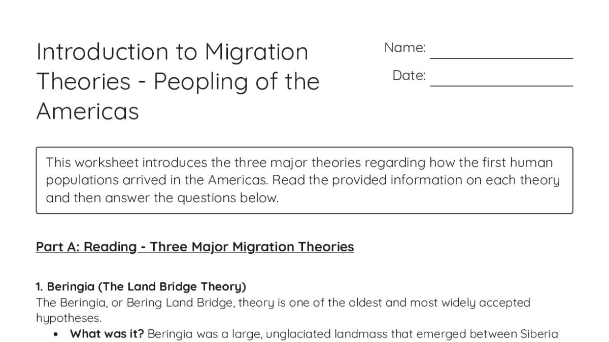 Introduction to Migration Theories - Peopling of the Americas - My ...