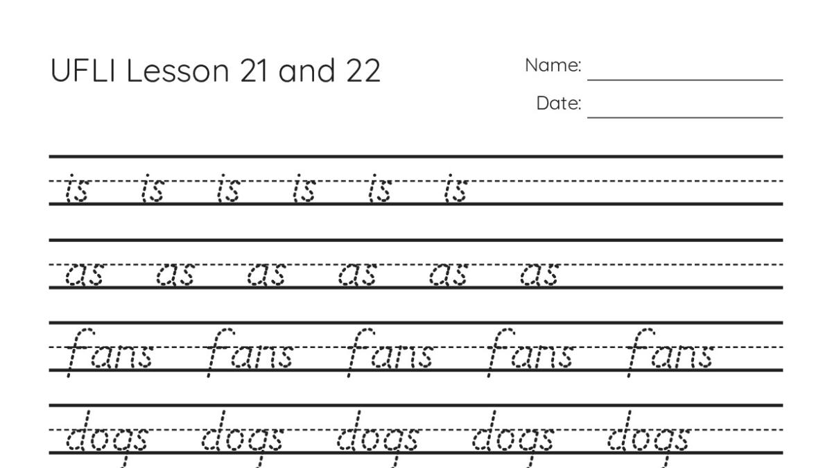 UFLI Lesson 21 and 22 - My Worksheet Maker: Create Your Own Worksheets
