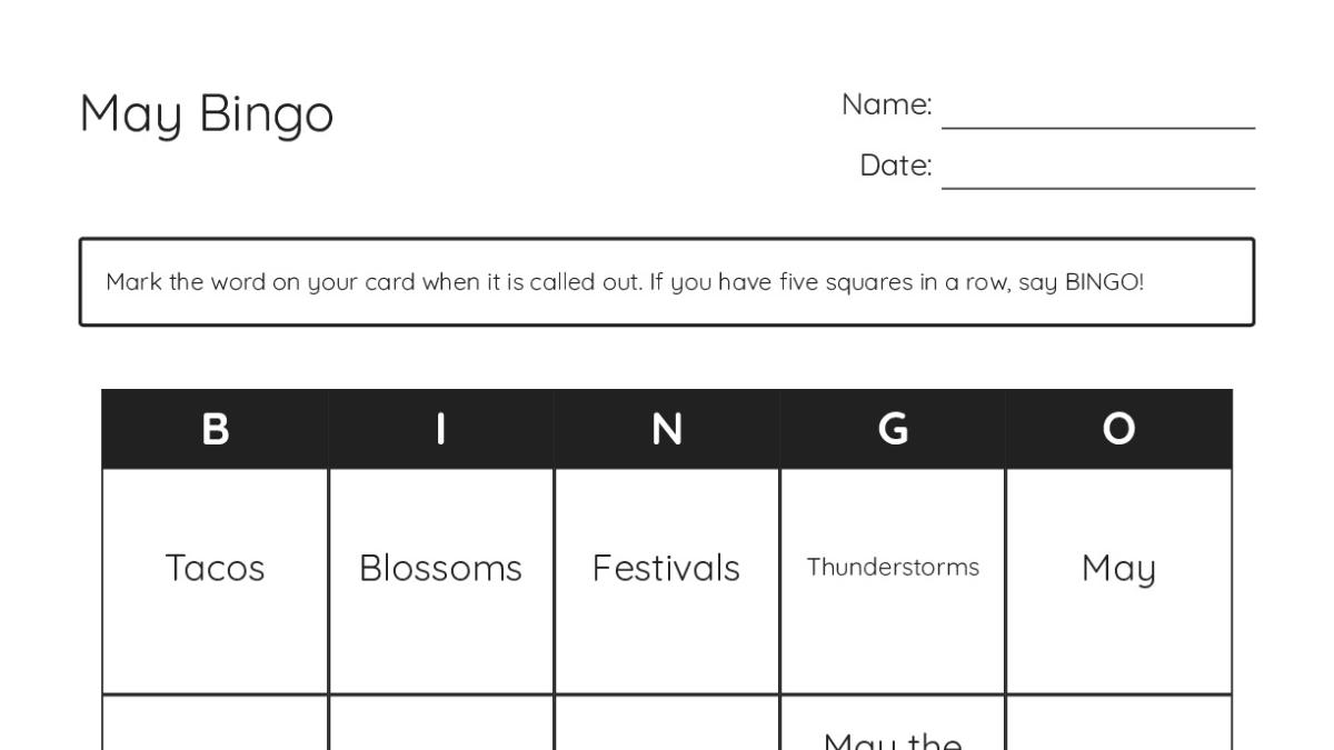 May Bingo - My Bingo Maker: Create Your Own Bingo Cards