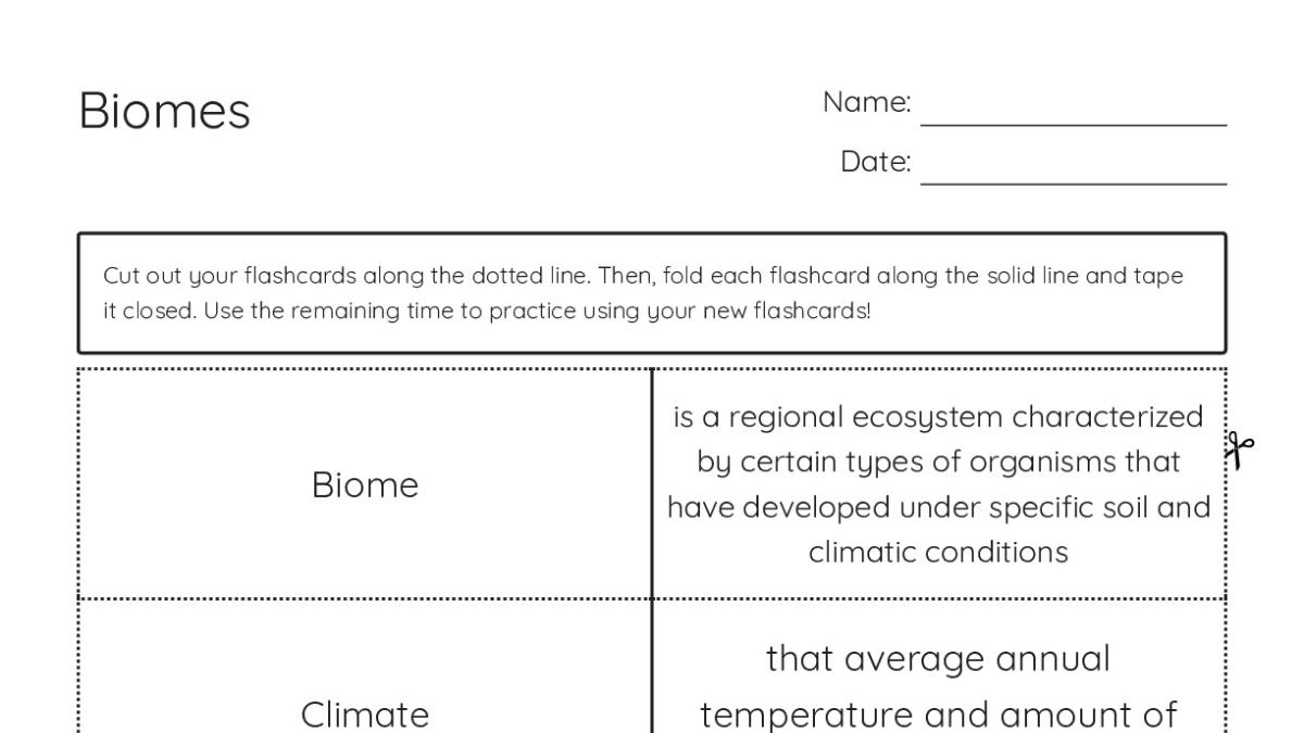 Biomes - My Flashcard Maker: Create Your Own Flashcards