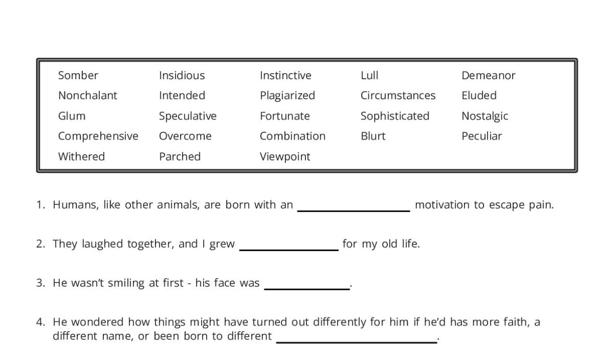 Fill in the Blank Worksheet - My Worksheet Maker: Create Your Own ...