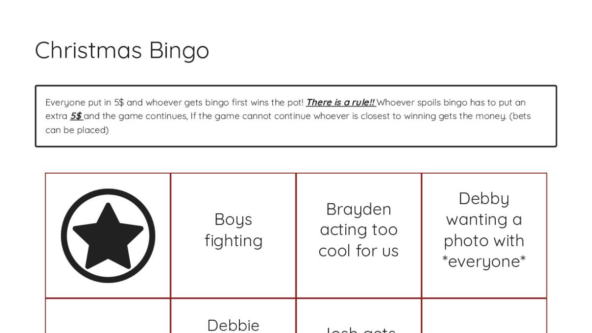 Christmas Bingo - My Bingo Maker: Create Your Own Bingo Cards