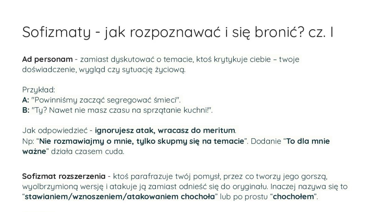 Sofizmaty - jak rozpoznawać i się bronić? cz. I - My Worksheet Maker ...