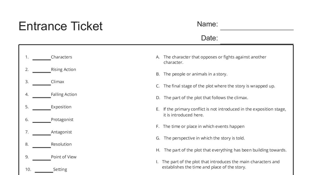 Entrance Ticket - My Worksheet Maker: Create Your Own Worksheets