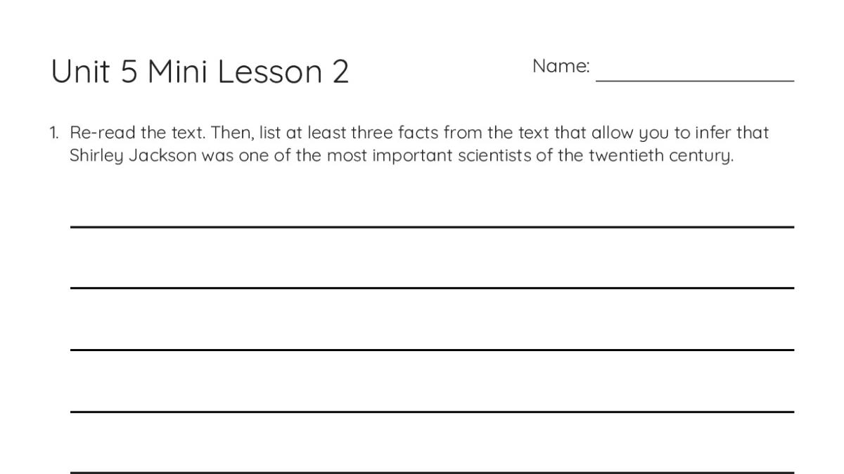 Unit 5 Mini Lesson 2 - My Worksheet Maker: Create Your Own Worksheets