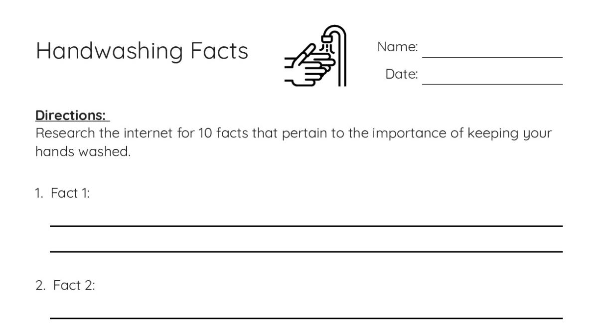 Handwashing Facts - My Worksheet Maker: Create Your Own Worksheets