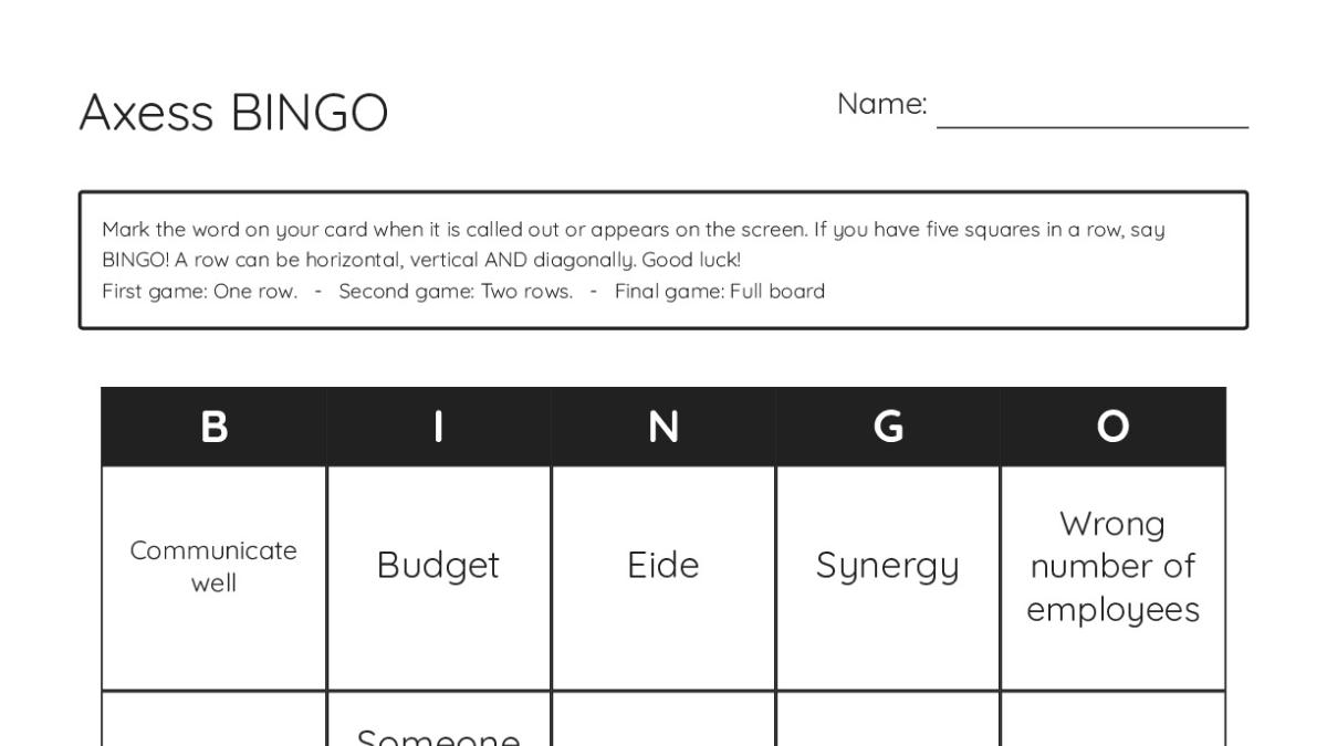 Axess BINGO - My Bingo Maker: Create Your Own Bingo Cards
