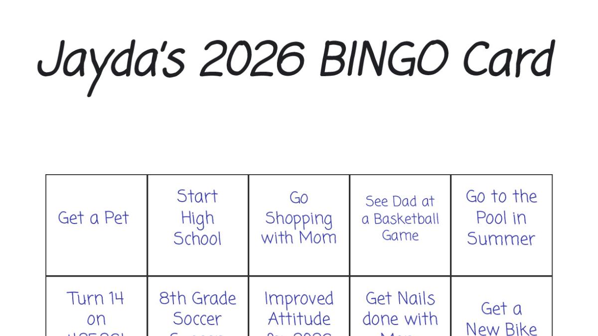 Jayda’s 2026 BINGO Card - My Bingo Maker: Create Your Own Bingo Cards