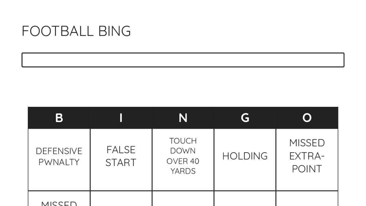 FOOTBALL BING - My Bingo Maker: Create Your Own Bingo Cards