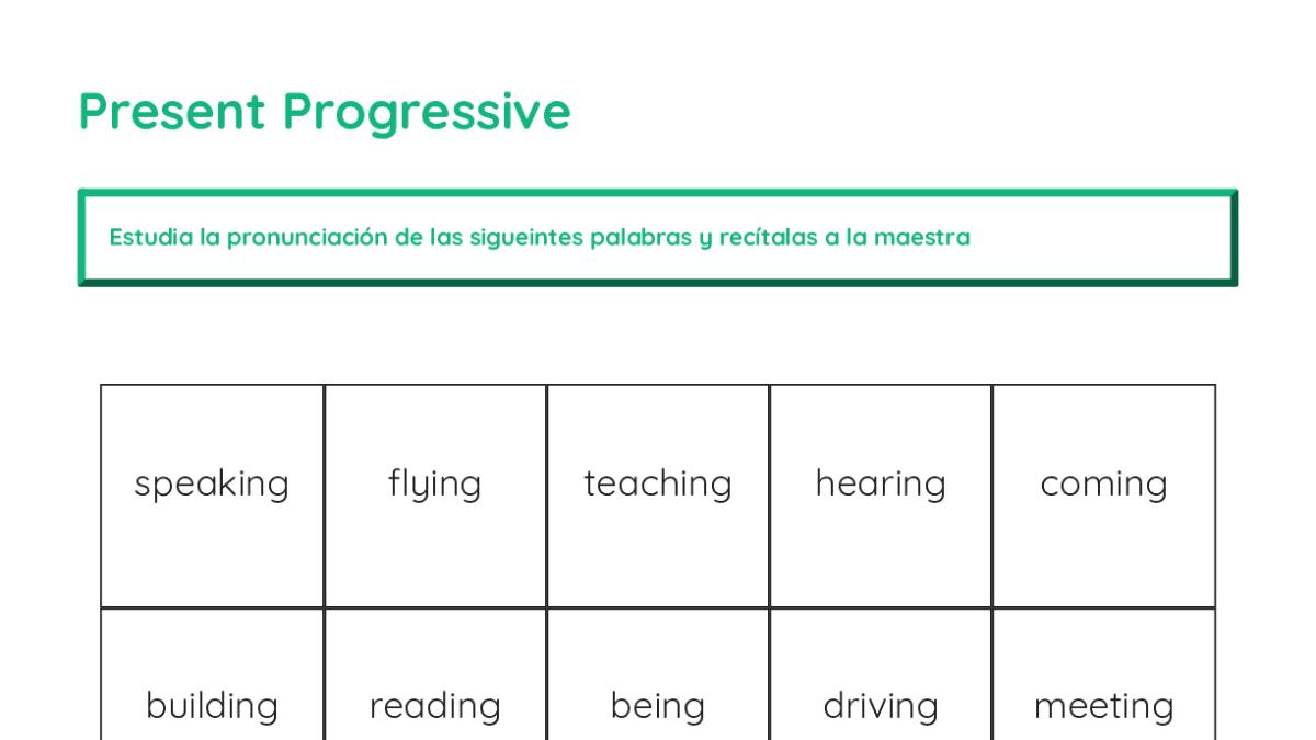 Present Progressive - My Bingo Maker: Create Your Own Bingo Cards