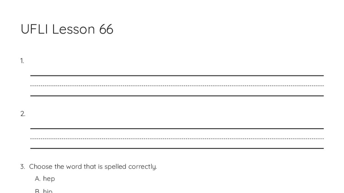 UFLI Lesson 66 - My Worksheet Maker: Create Your Own Worksheets