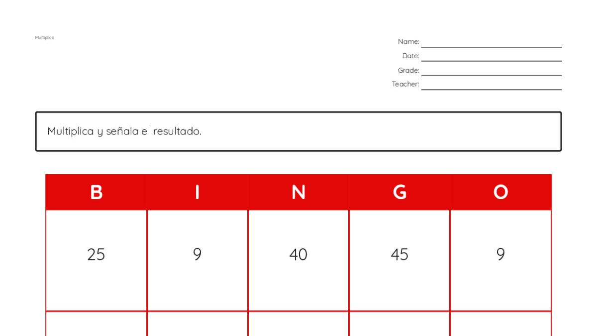 Multiplica - My Bingo Maker: Create Your Own Bingo Cards