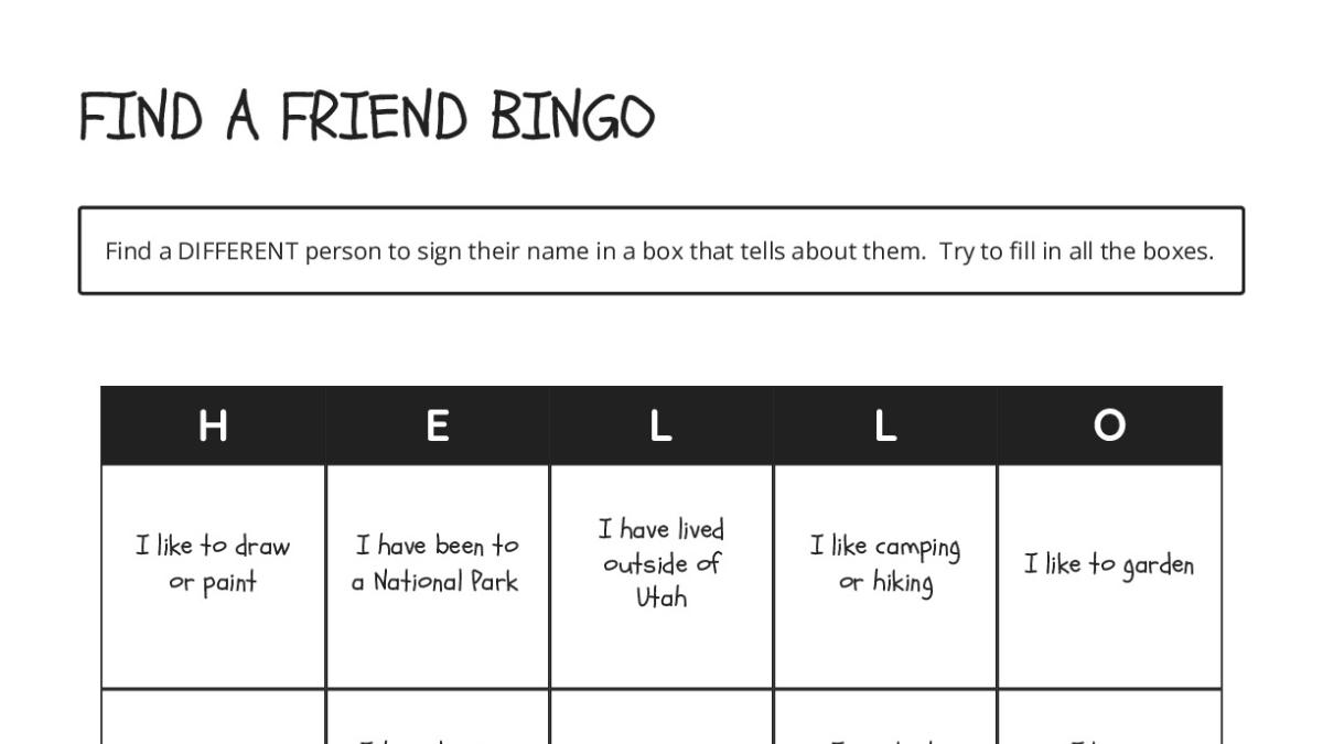 FIND A FRIEND BINGO - My Bingo Maker: Create Your Own Bingo Cards