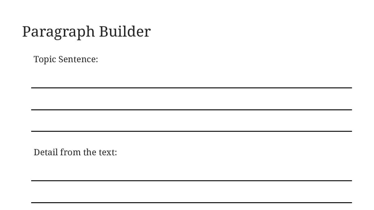 Paragraph Builder - My Worksheet Maker: Create Your Own Worksheets
