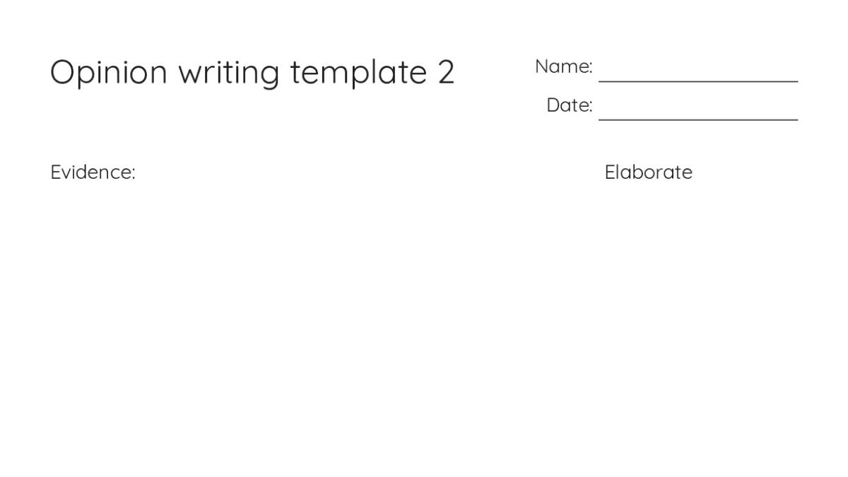 Opinion writing template 2 - My Worksheet Maker: Create Your Own Worksheets