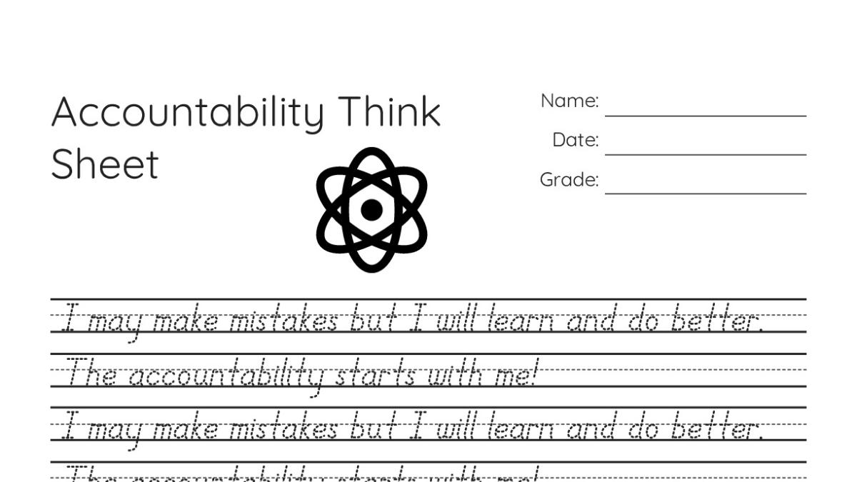Accountability Think Sheet - My Worksheet Maker: Create Your Own Worksheets