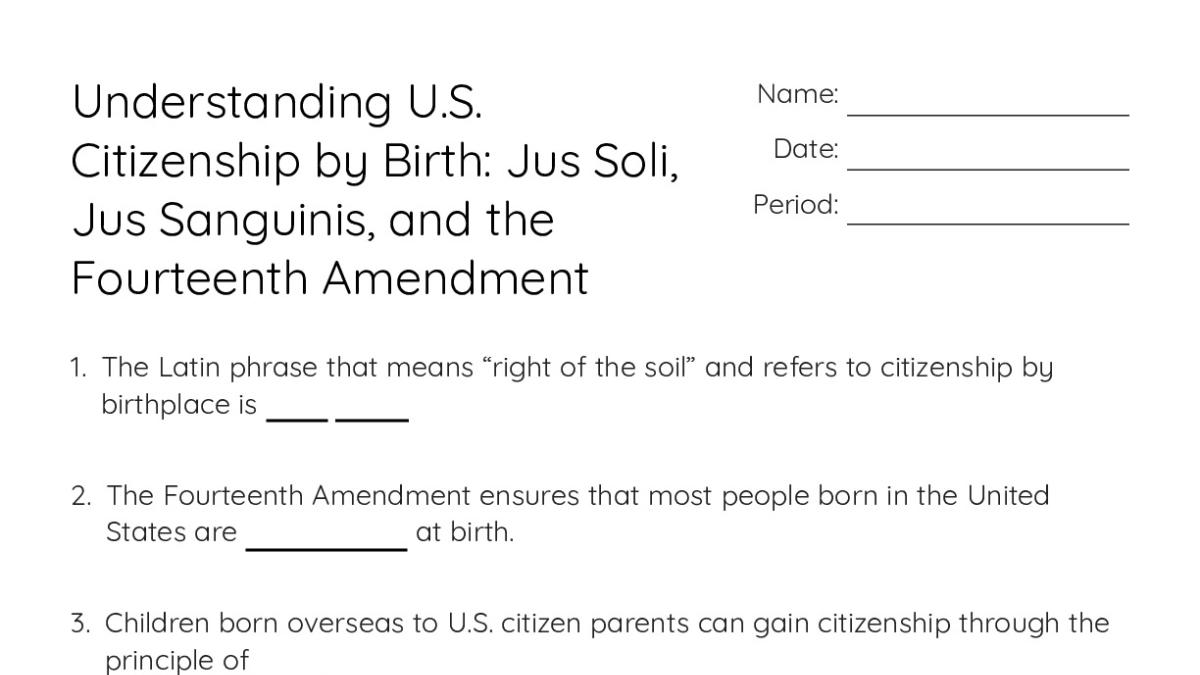 Understanding U.S. Citizenship by Birth: Jus Soli, Jus Sanguinis, and ...