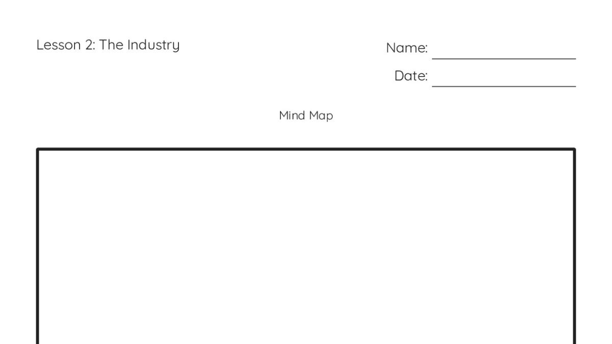 Lesson 2: The Industry - My Worksheet Maker: Create Your Own Worksheets