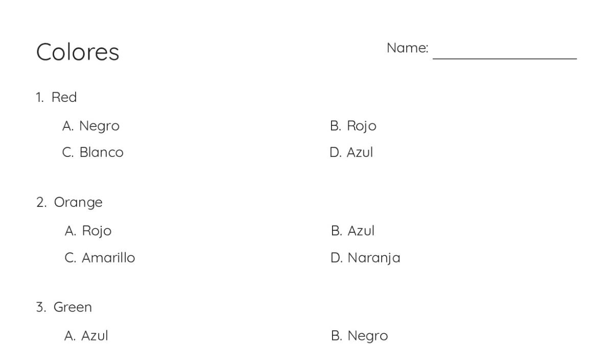 Colores - My Worksheet Maker: Create Your Own Worksheets